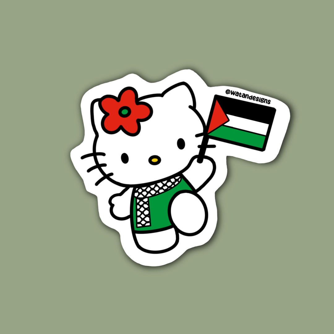 Falastini Hello Kitty Sticker, Palestinian Hello Kitty Sticker ...