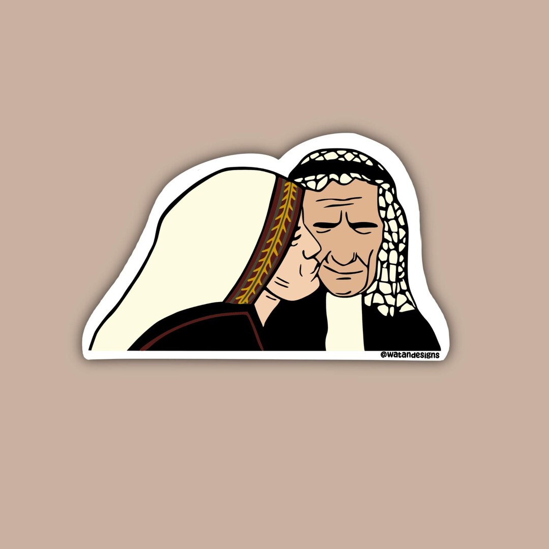 Palestinian Love Sticker, Old Palestinian Couple Sticker, Love Sticker ...