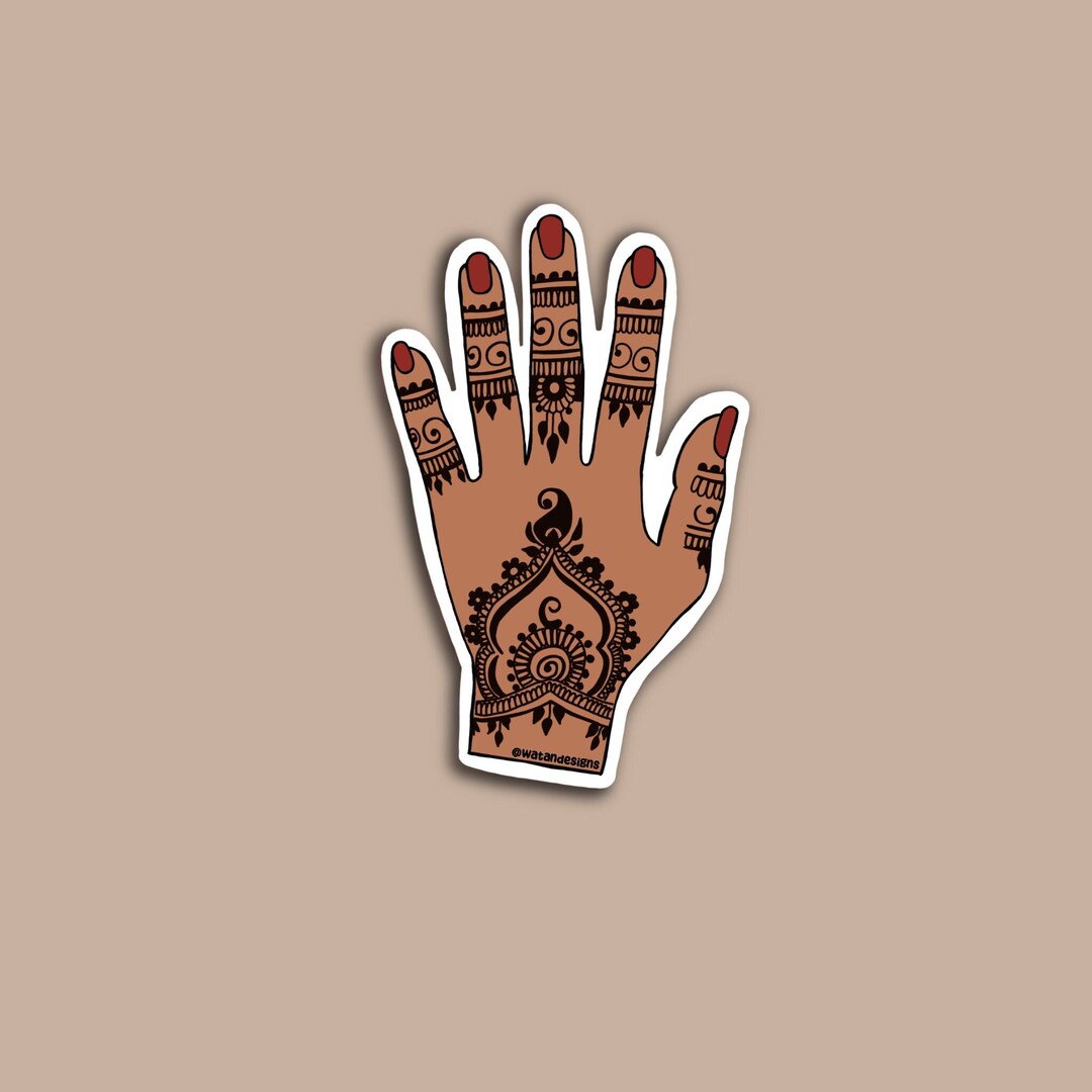 Henna/mehndi Hand Sticker, Henna/mehndi Sticker, Desi Sticker, Laptop ...