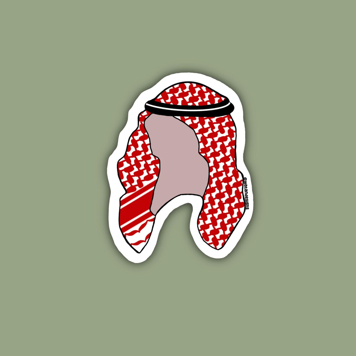 Jordanian Shemagh Sticker, Jordan Sticker, Jordanian Sticker - Etsy