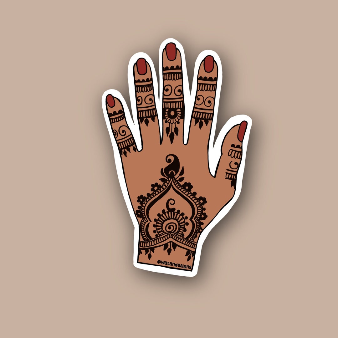 Henna/mehndi Hand Sticker, Henna/mehndi Sticker, Desi Sticker, Laptop ...