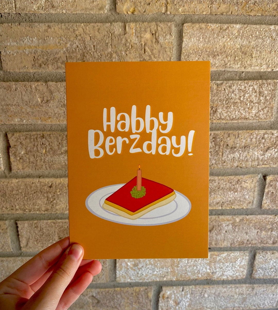 Habby Berzday Card Knafeh Birthday Card Happy Birthday Card - Etsy