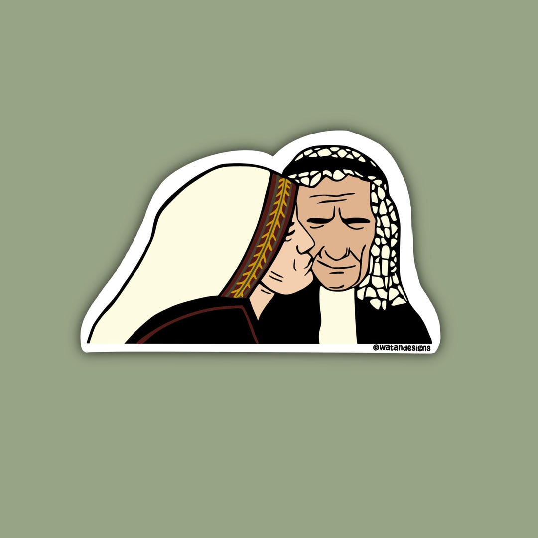 Palestinian Love Sticker, Old Palestinian Couple Sticker, Love Sticker ...