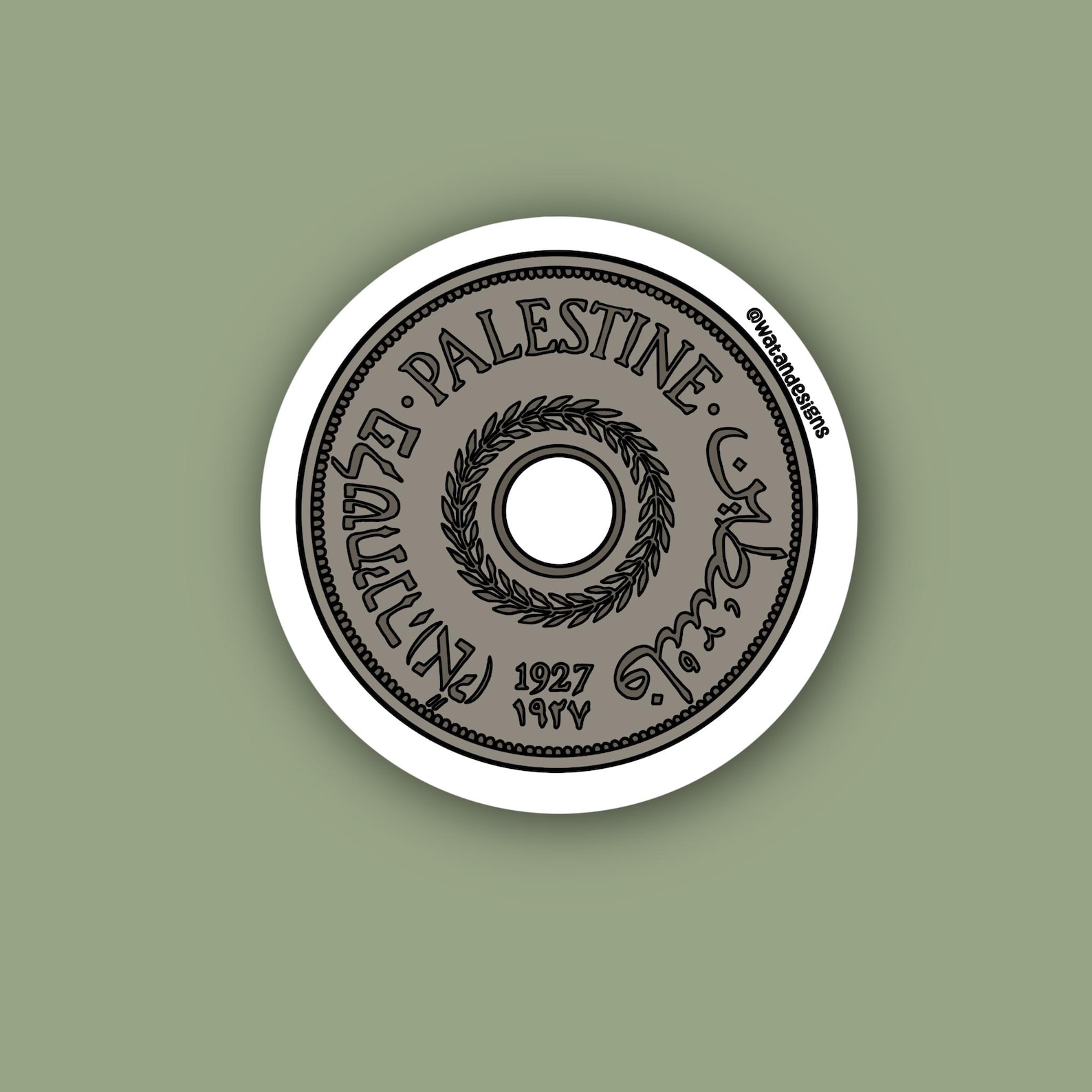 Palestine Coin Sticker, Palestinian Coin Sticker, Palestine Sticker ...