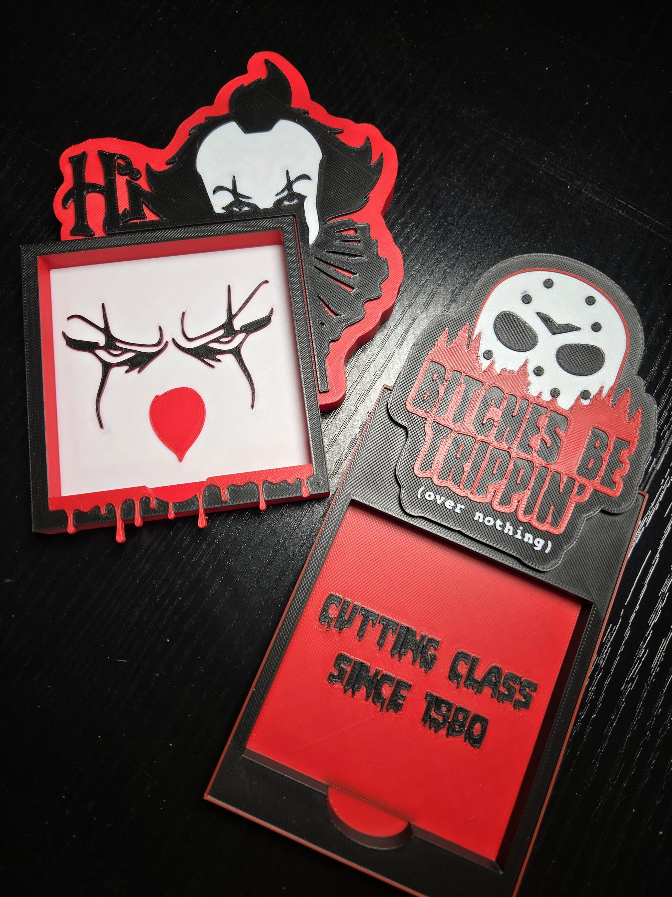 Horror-themed Post-it Note Holder, Variety of Popular Horror Characters ...