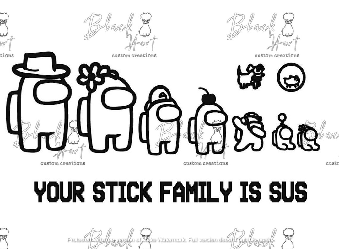 Among Us Car Decal, Among Us Family Not Stick Family Vinyl Decal, Among ...