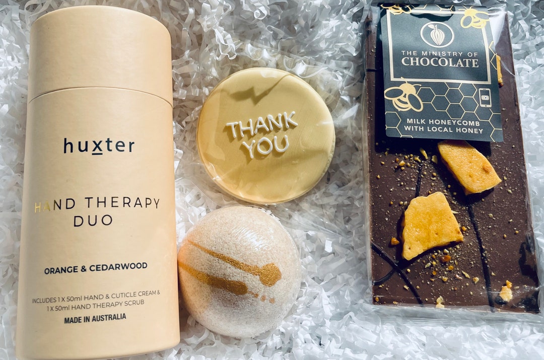 Thank You Pamper Hamper Bath Bomb, Cookie, Chocolate and Hand Therapy ...