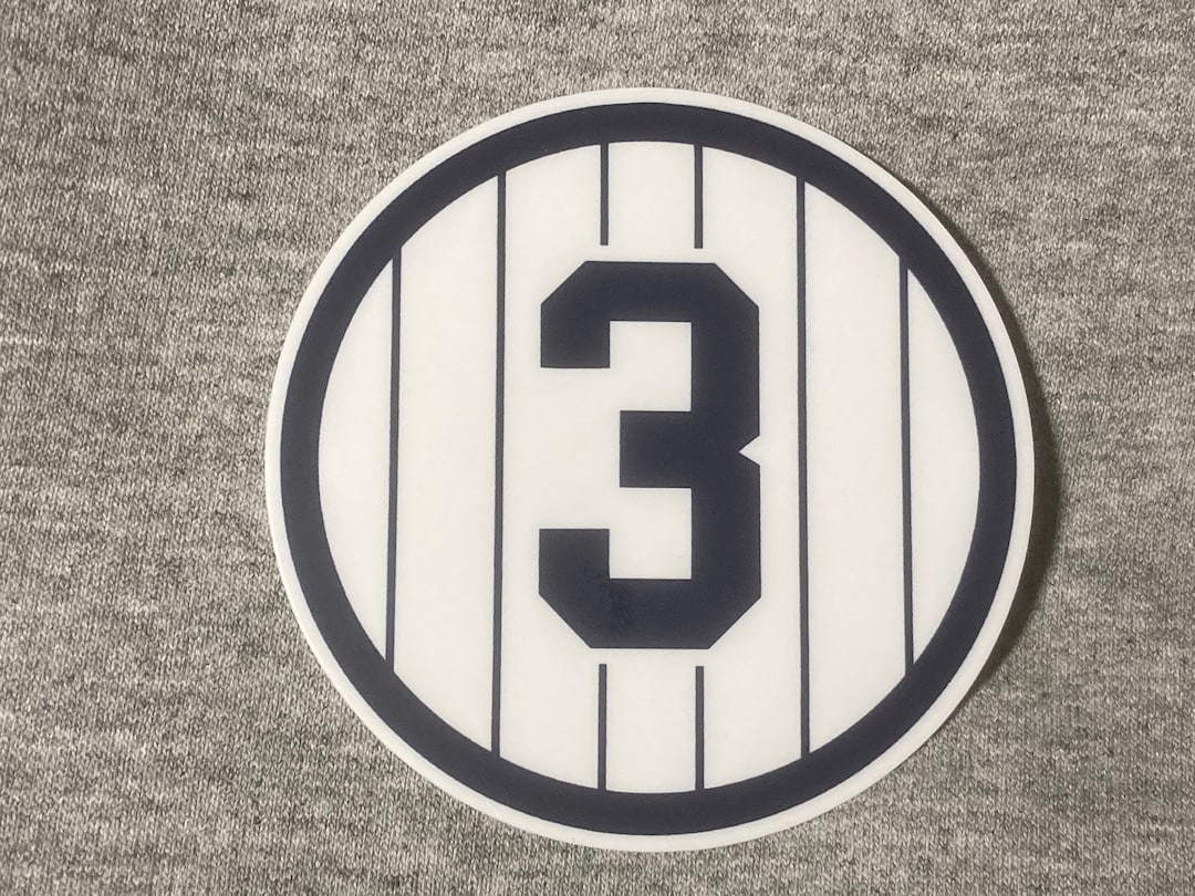 NEW YORK YANKEES Babe Ruth Vinyl Weatherproof Sticker Retired Number #3 ...