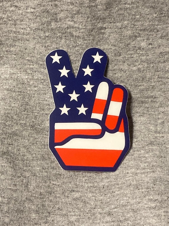 American Flag USA Peace Sign Sticker Vinyl Weatherproof - Etsy