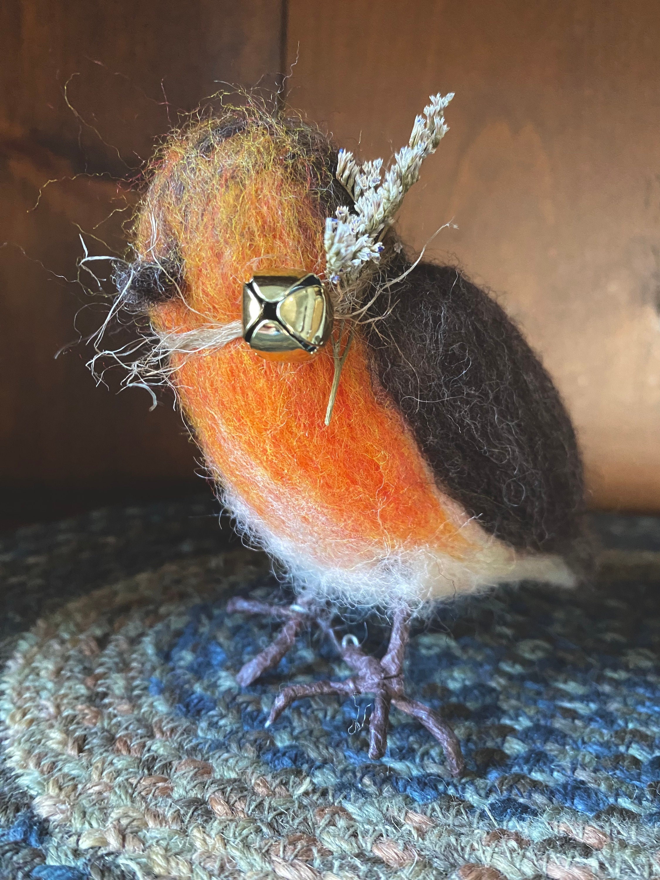 English Robin, Wool Sculpture, Cottage Decor - Etsy