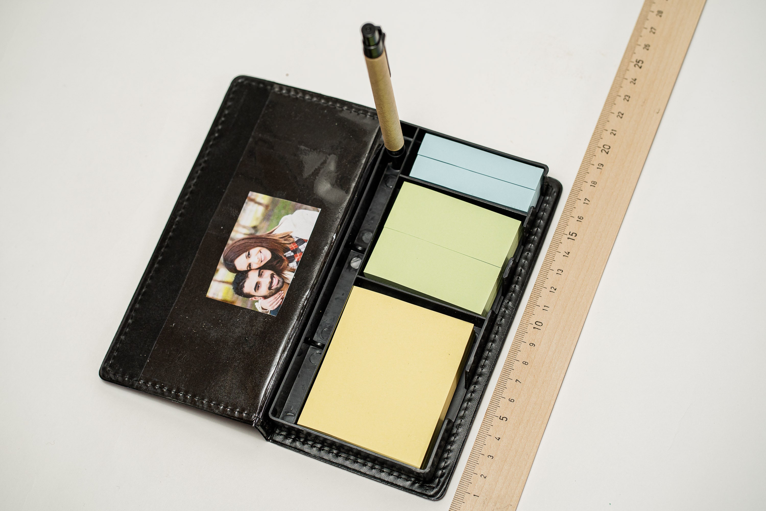 Organizer Sticky Notes Pen Personalized Monogram Mens Etsy