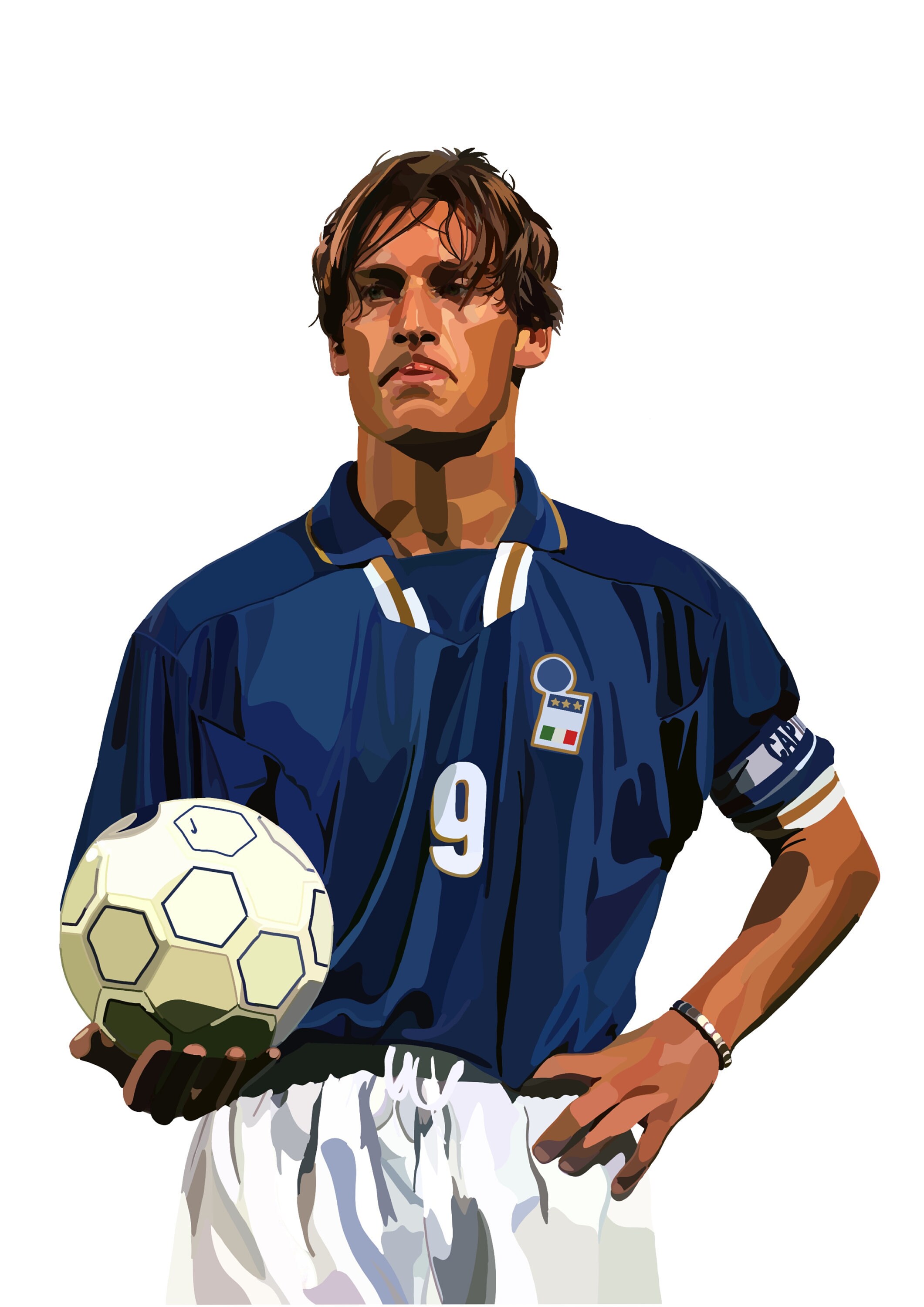 Illustrated A3 Francesco Totti Inspired Italy Art Print Poster Roma ...