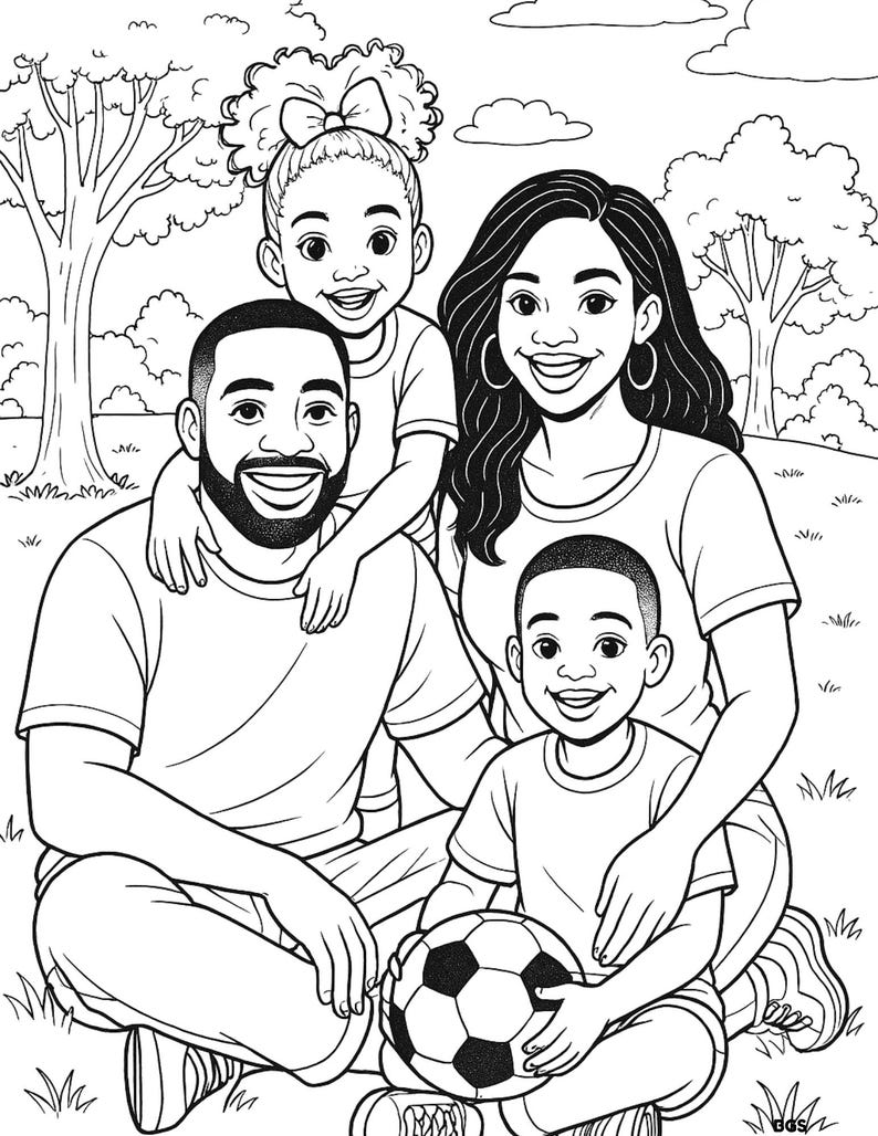 Black Family Coloring Book – Printable Afrocentric Pages for Kids ...
