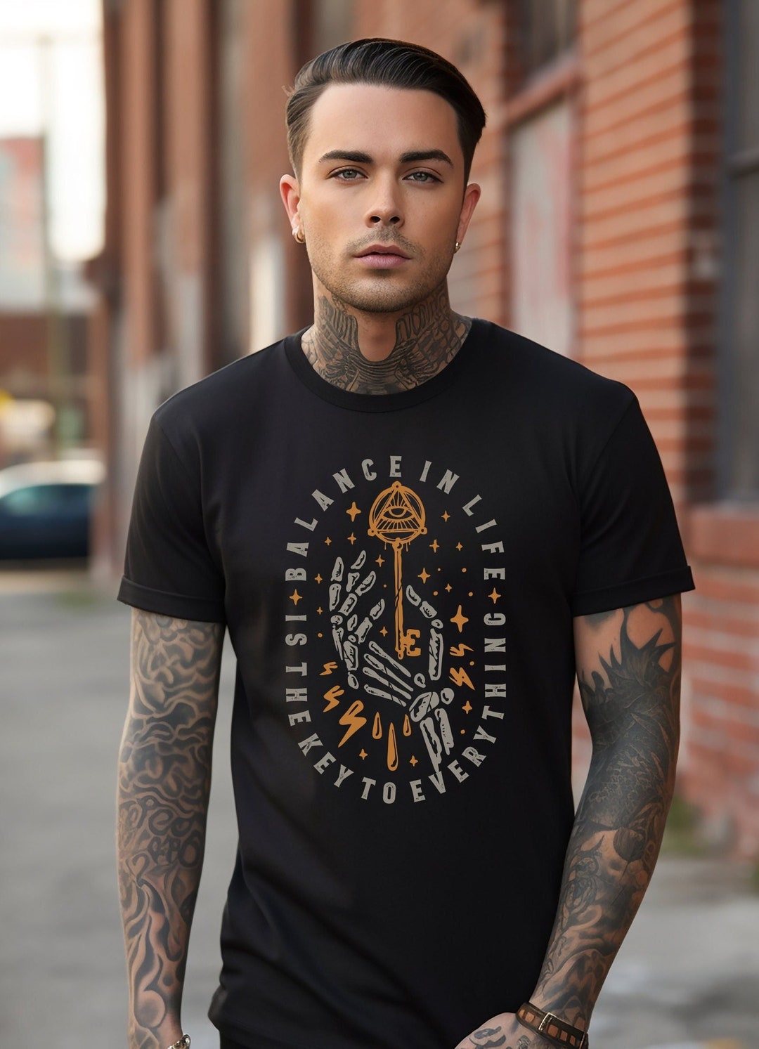 Skeleton Key Shirt Edgy Mens Tshirt Graphic Tee Spiritual Shirt Cool ...
