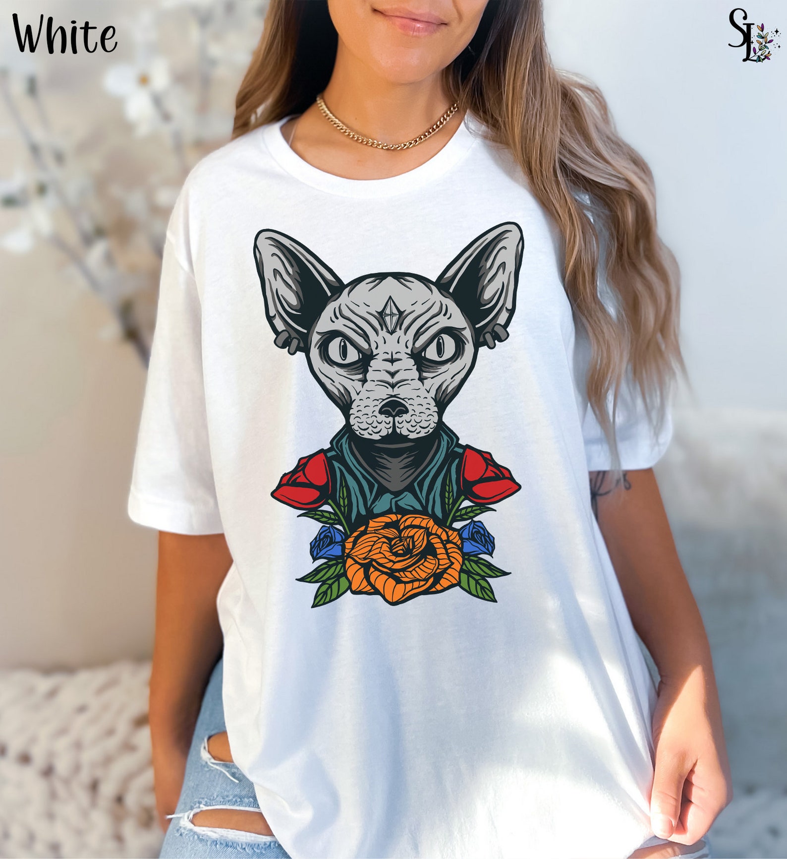 Sphynx Shirt Unique Tshirt Cool Graphic Tee Gift for Sphynx Lover Cat ...