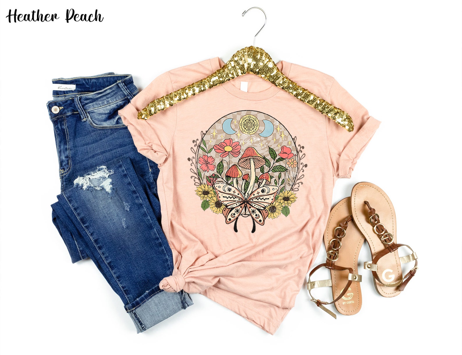 Boho Tshirt Retro Style Tee Cute Women T-shirt Bohemian Style Shirt ...