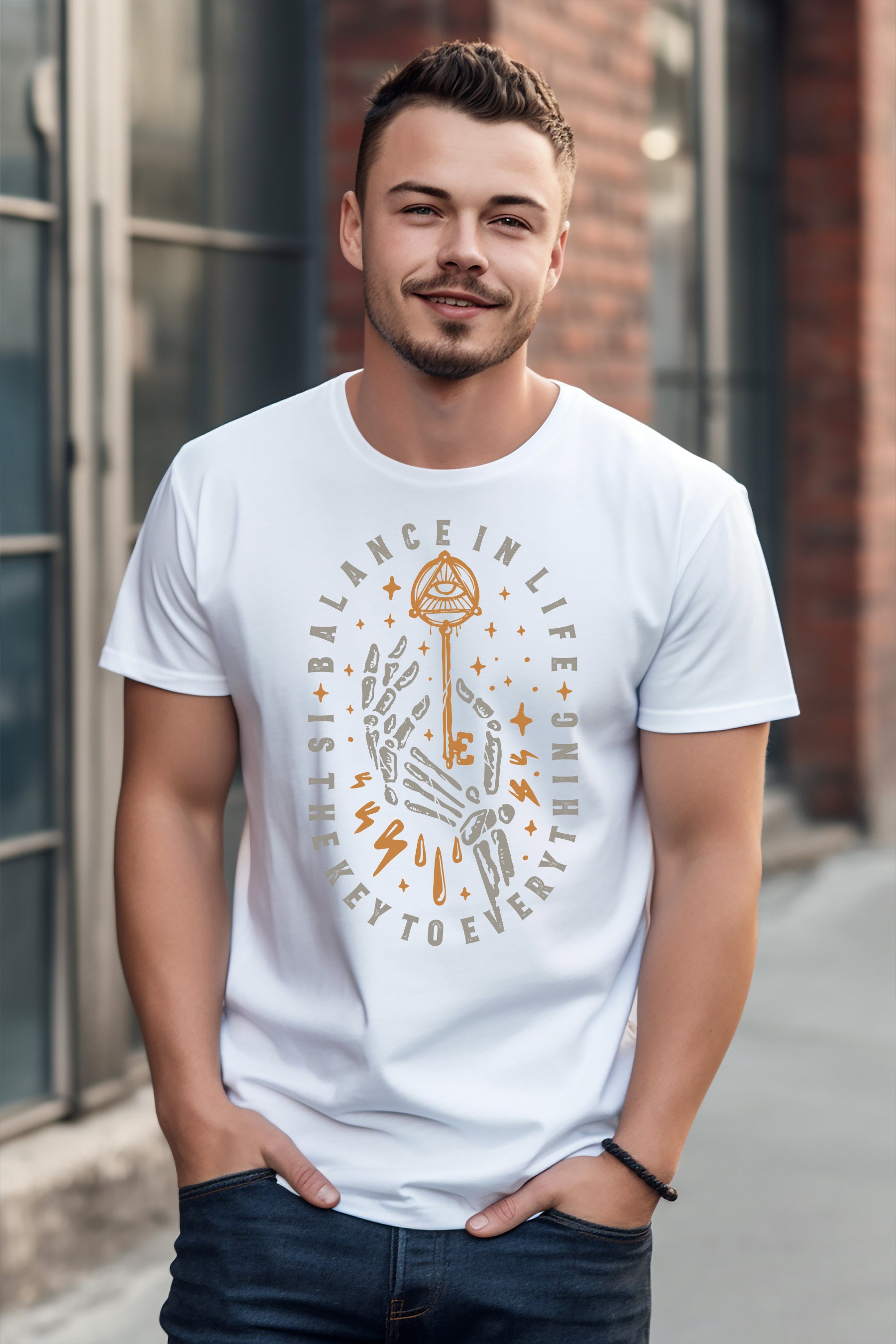 Skeleton Key Shirt Edgy Mens Tshirt Graphic Tee Spiritual Shirt Cool ...