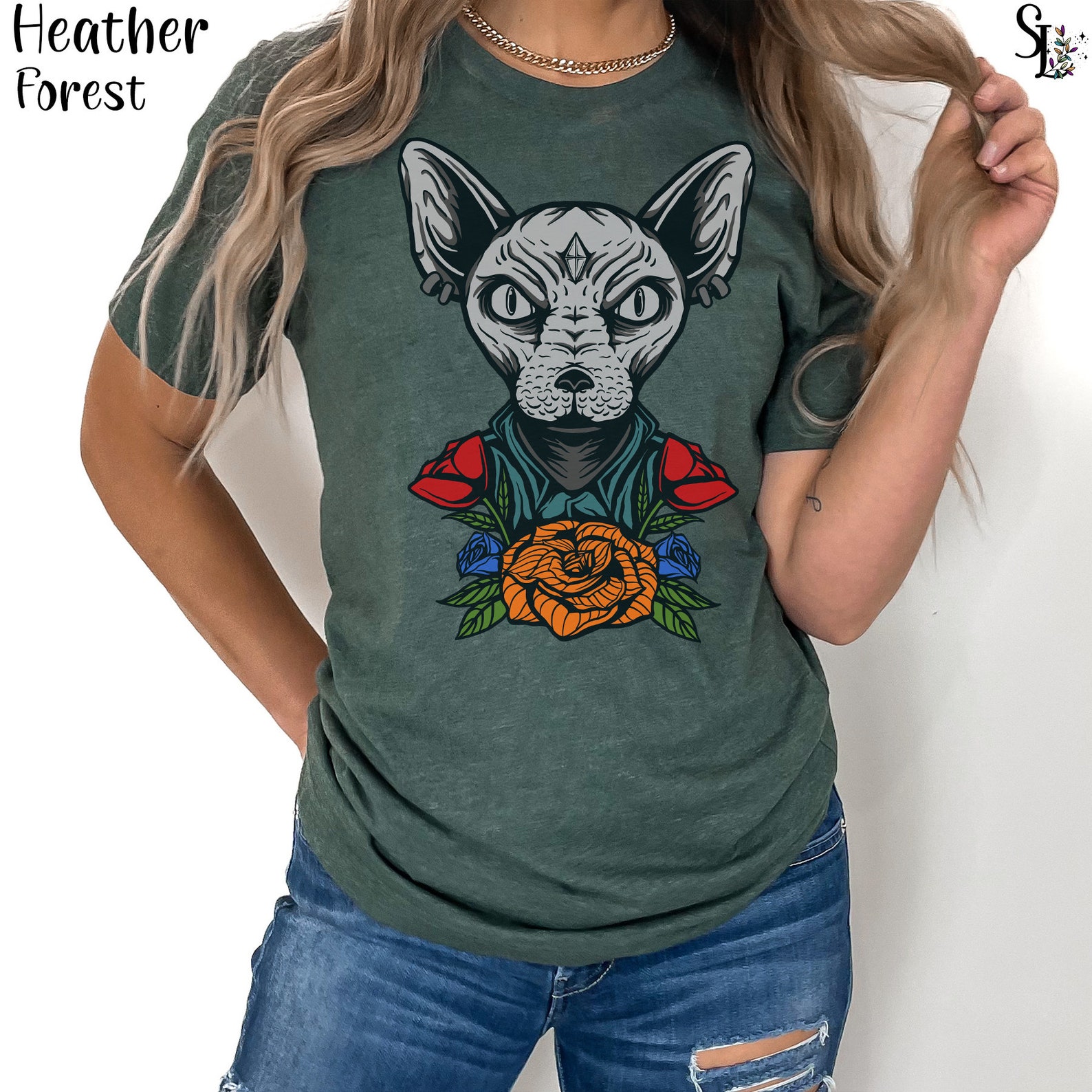 Sphynx Shirt Unique Tshirt Cool Graphic Tee Gift for Sphynx Lover Cat ...