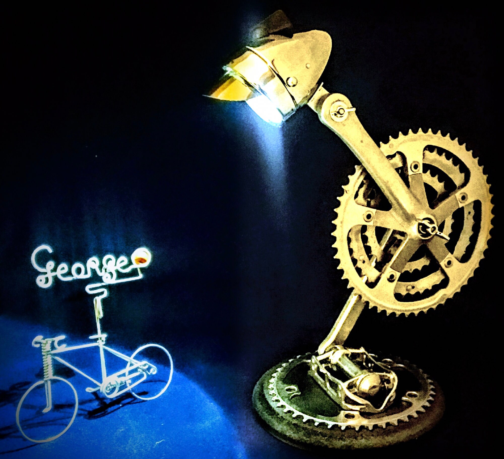 Bike Desk Lamp Antique Crankset Aluminum - Etsy