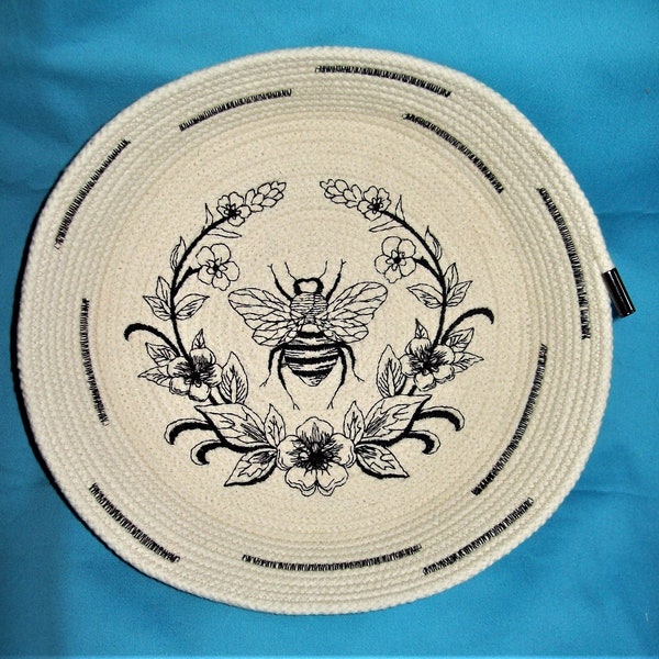 Embroidered Rope Baskets - Etsy