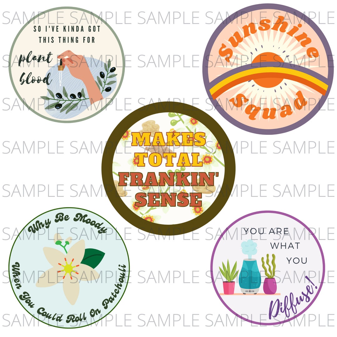 Essential Oil Stickers | Set of 6 - Etsy