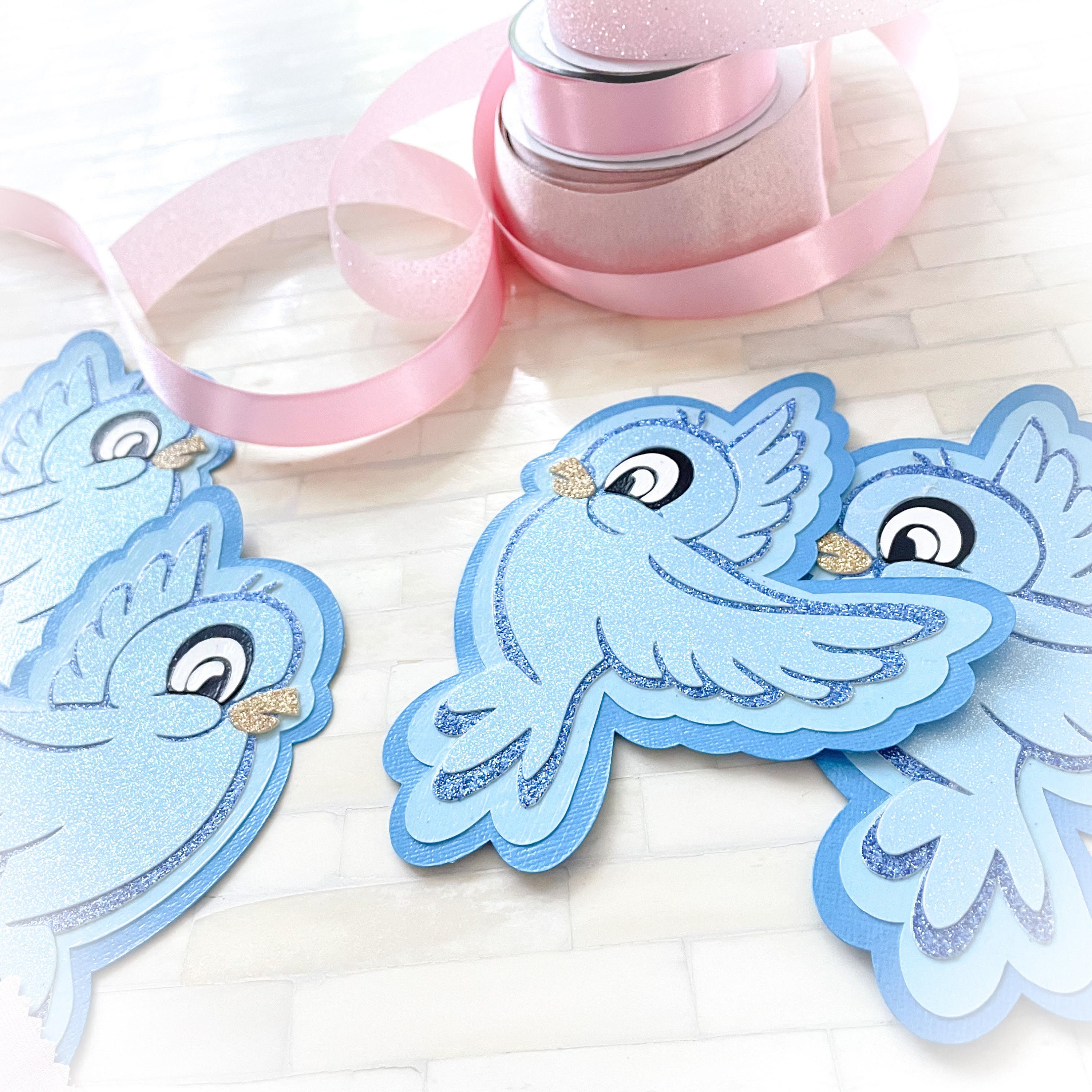 Cinderella Blue Birds Decor Set of 2 or 4 Cinderella Theme Party Decor ...