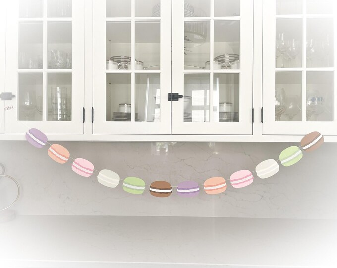 Macaron Banner | Macaron Garland | Paris Theme Party Decor | French ...