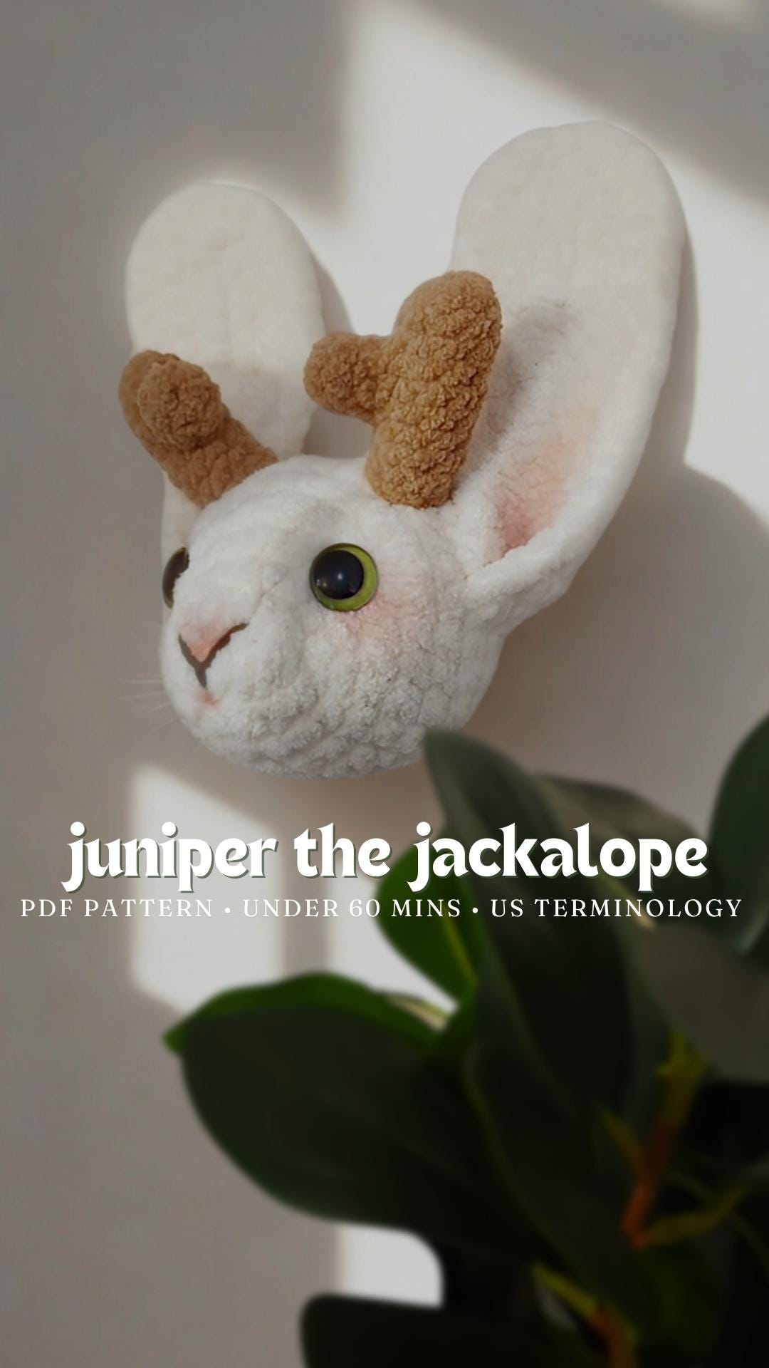 Juniper the Jackalope Crochet Pattern | Wall Mount Trophy | Faux ...