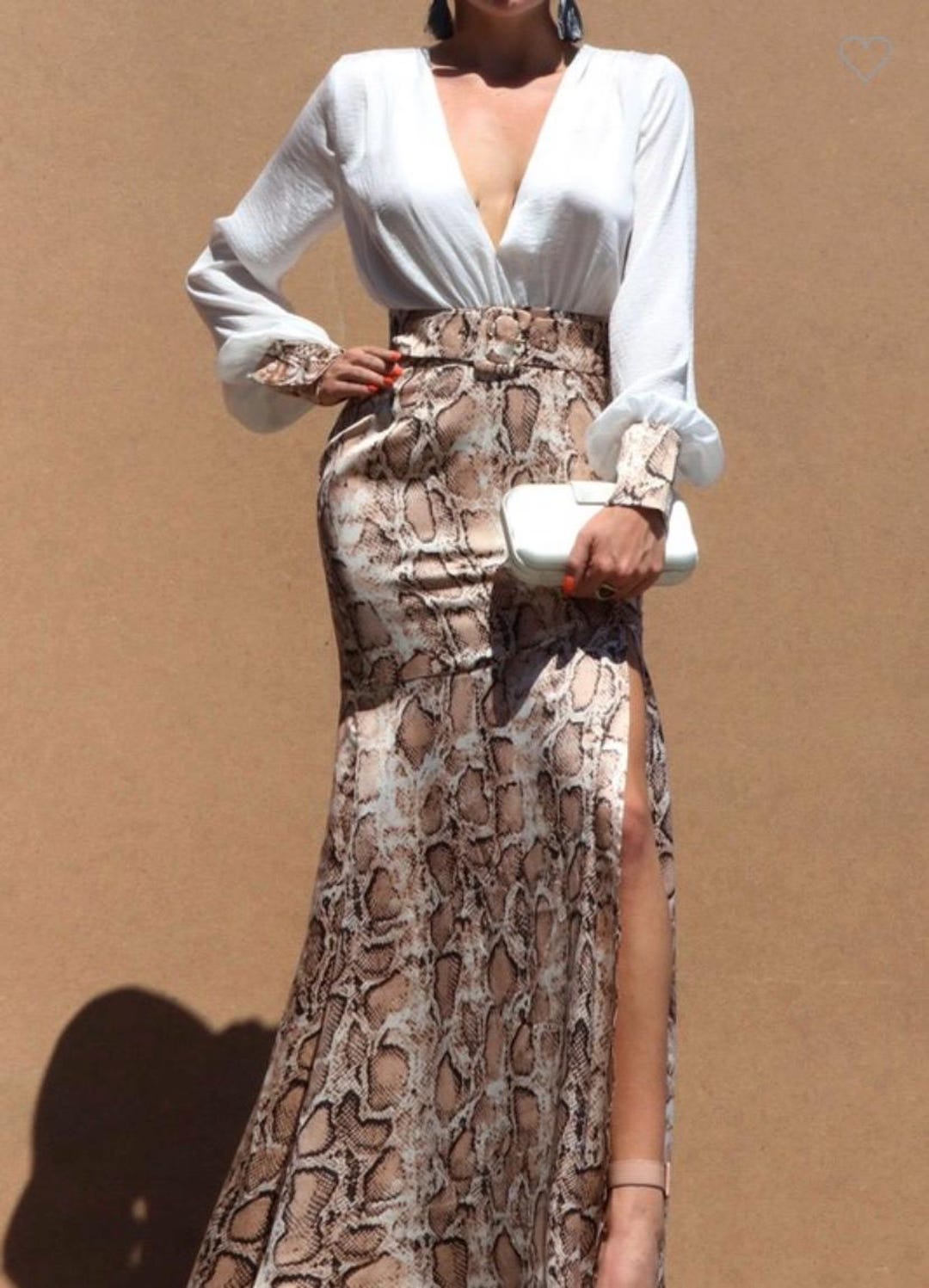 V Neck Snakeskin Print Maxi Dress - Etsy