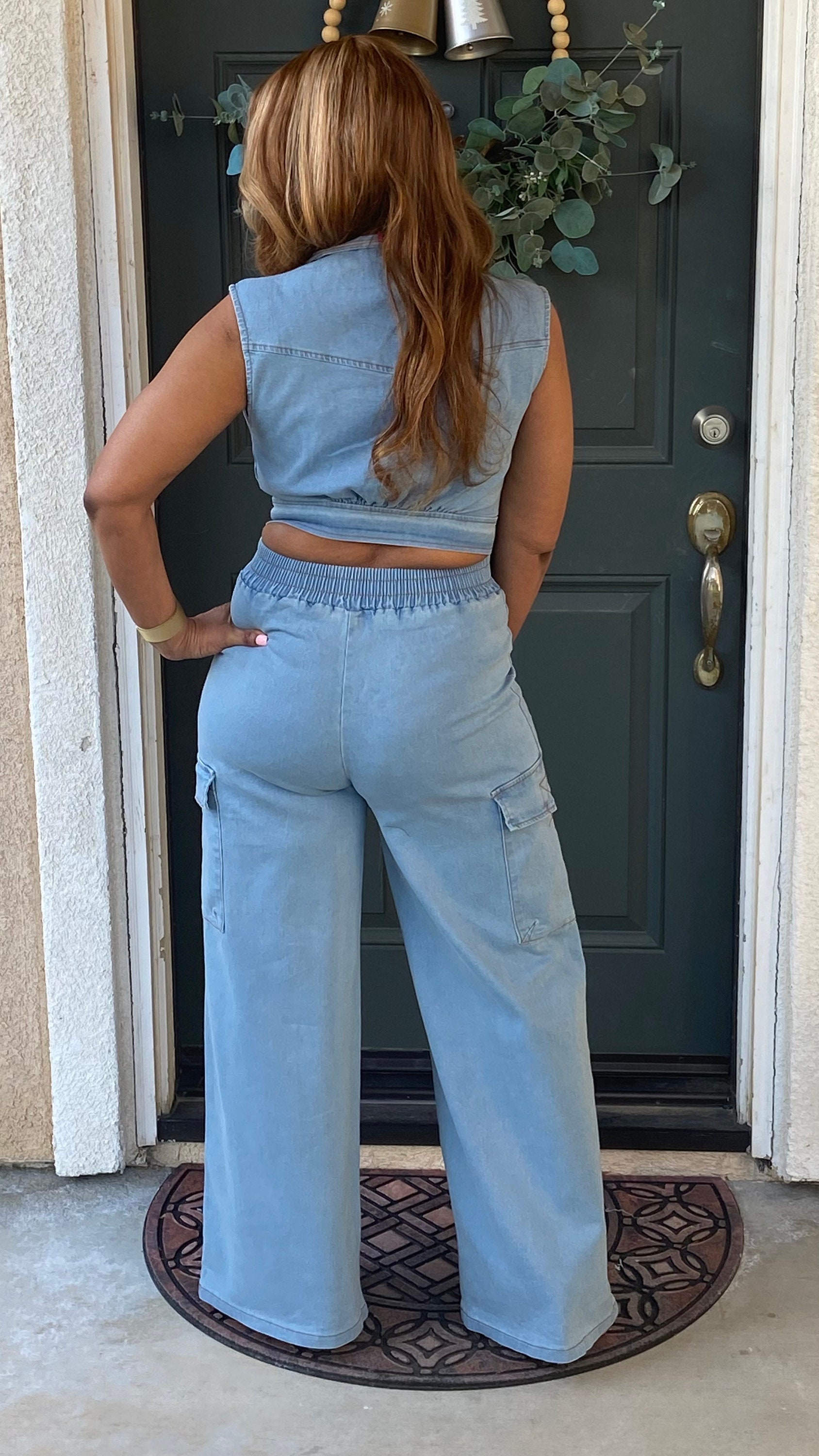 2 Piece Denim Pants Set - Etsy