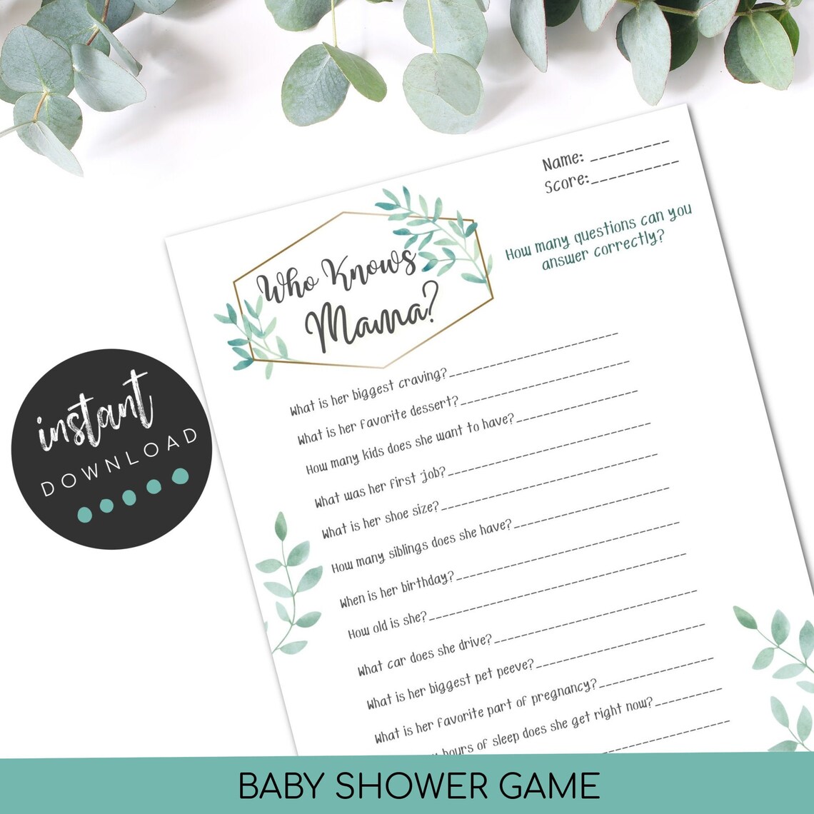 Who Knows Mommy Best Baby Shower Game Mommy Trivia Questions - Etsy