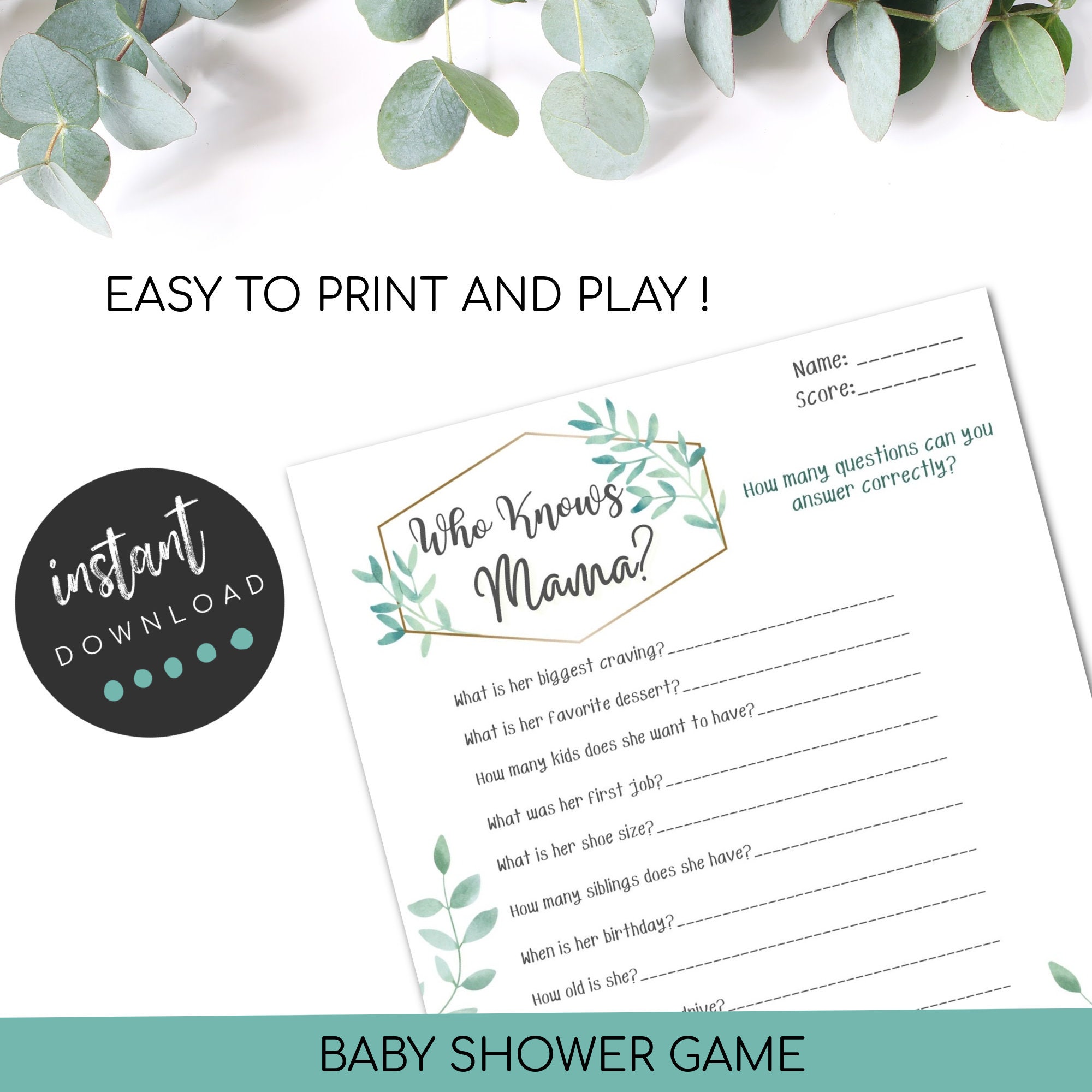 Who Knows Mommy Best Baby Shower Game Mommy Trivia Questions | Etsy