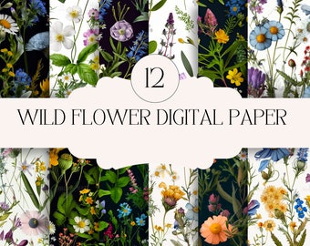 Watercolor Floral Seamless Pattern, Watercolor Flower Digital Paper ...