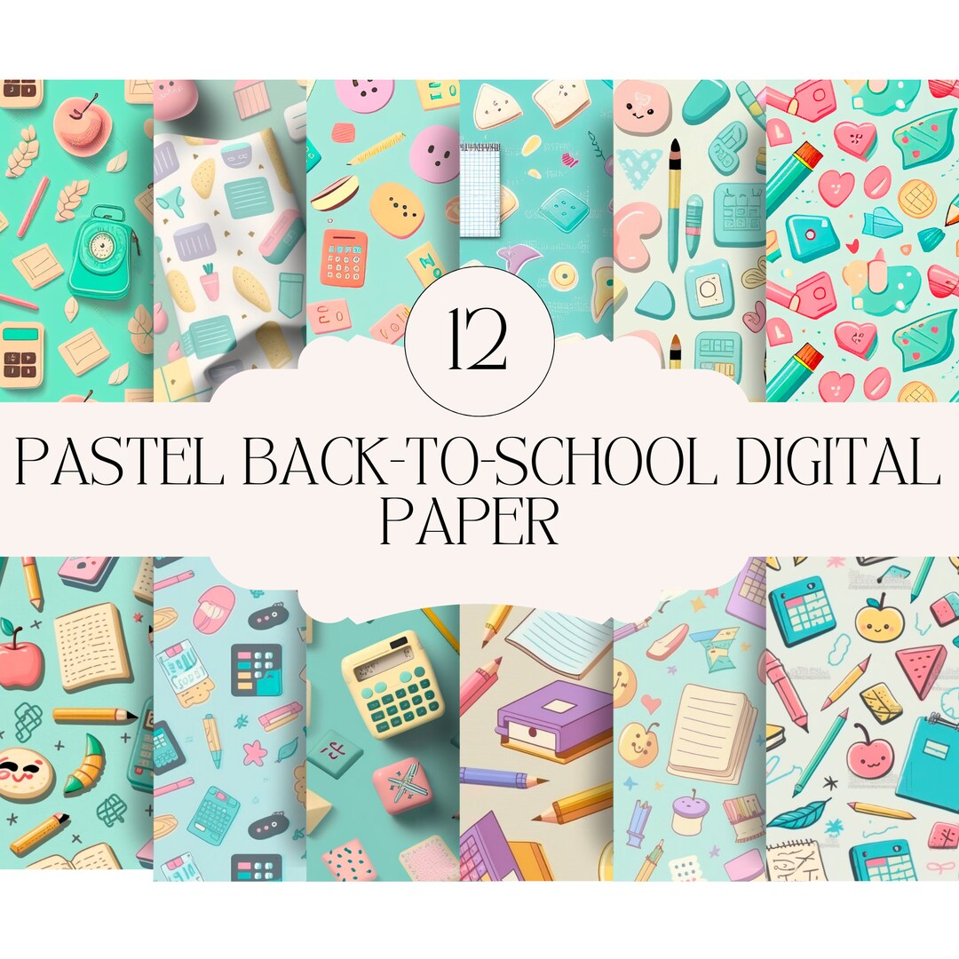 Pastel Back to School/ End of Year Digital Paper - Etsy