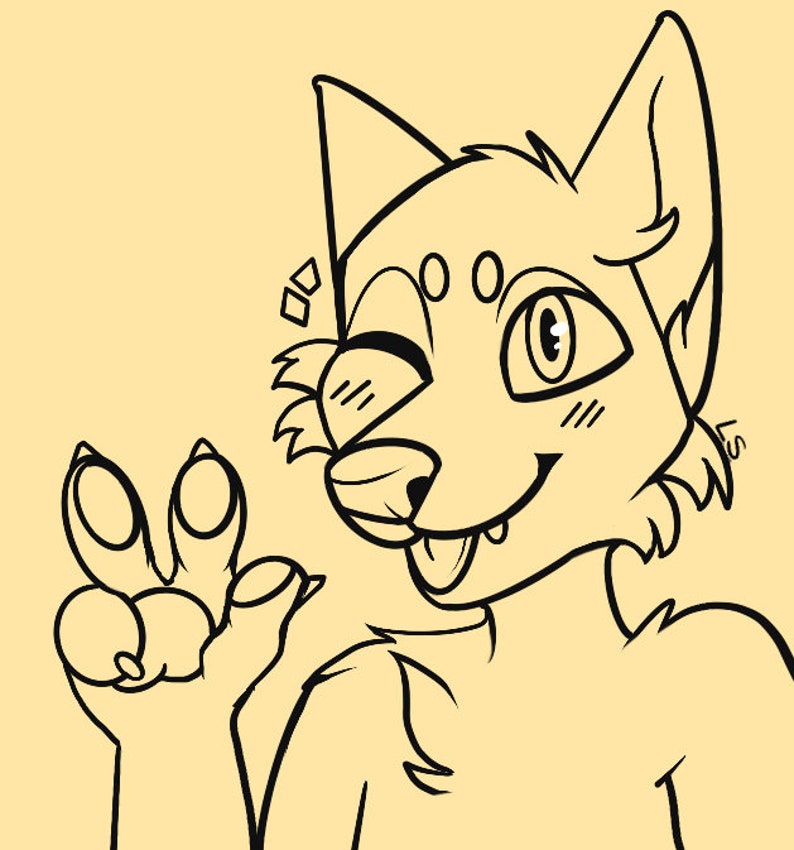 Peace Sign Furry Lineart Icon - Etsy