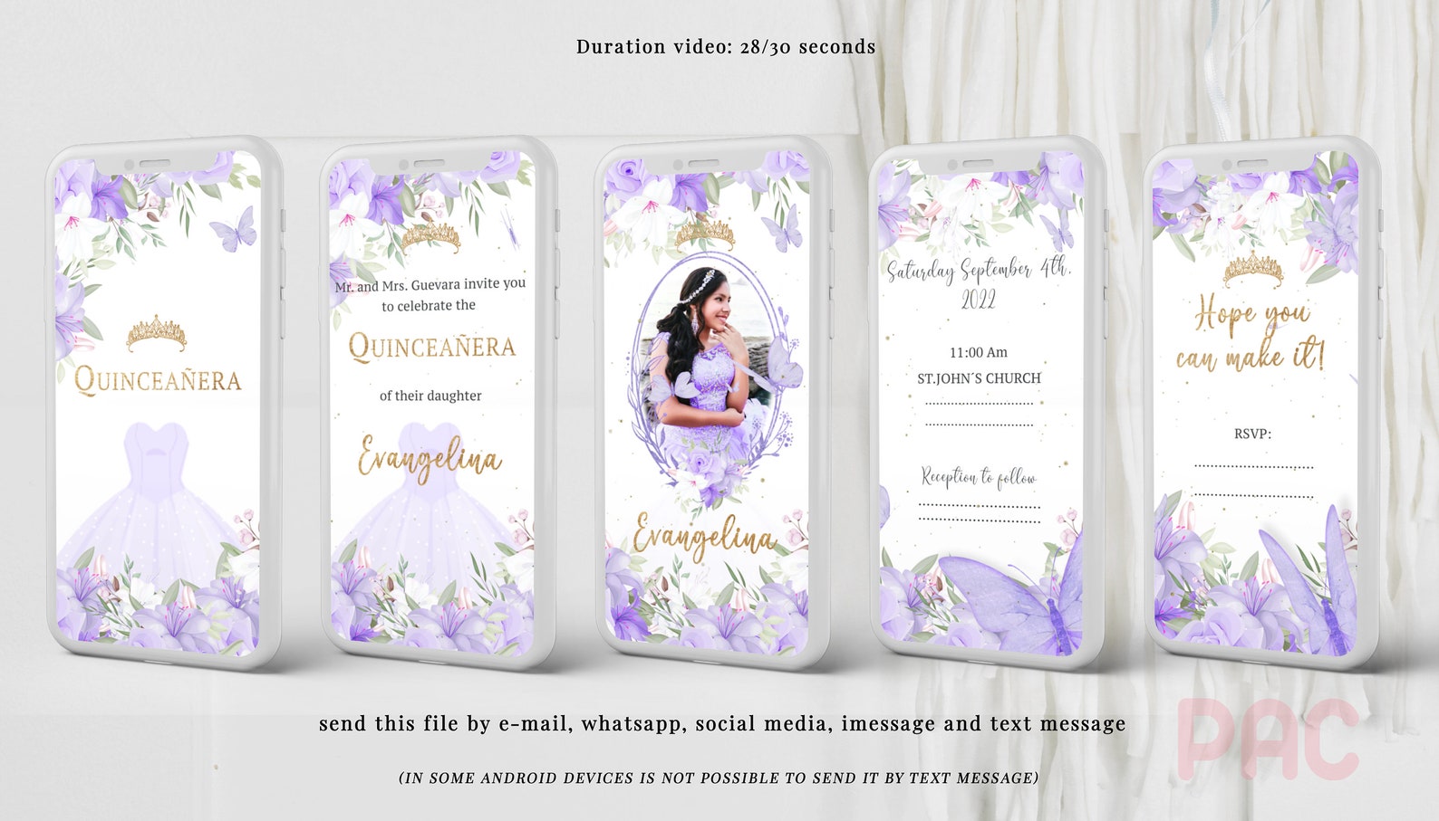Quinceanera Video Invitation Quinceañera Animated Video - Etsy