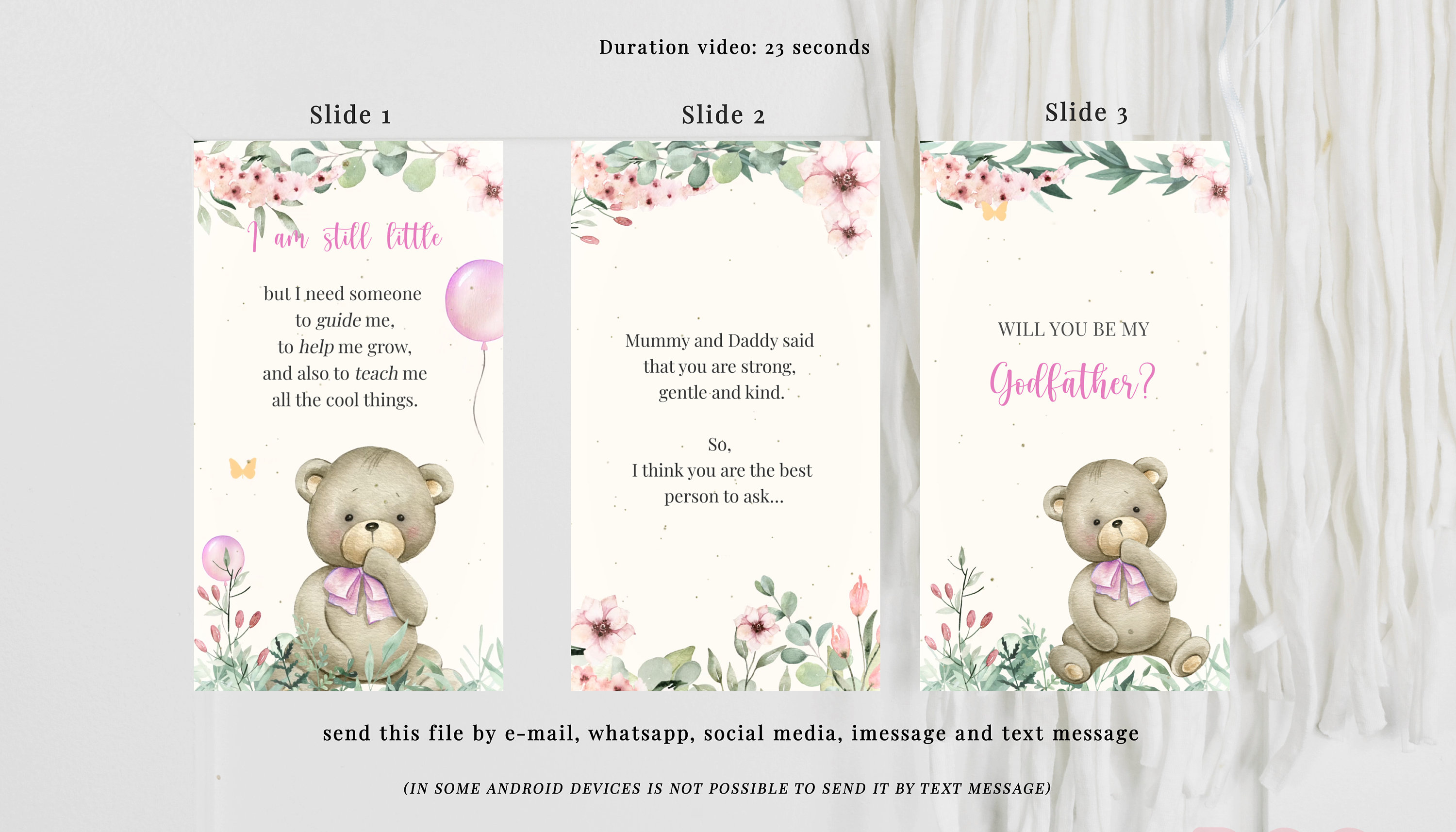 Godparents Proposal Card. Will You Be My Godmother Godfather? 2 Digital ...