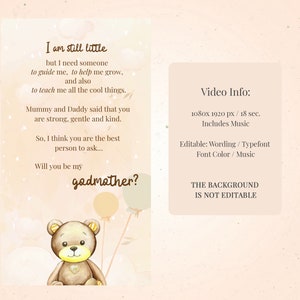 Godparents Proposal Template Animated Video Card. Will You Be - Etsy