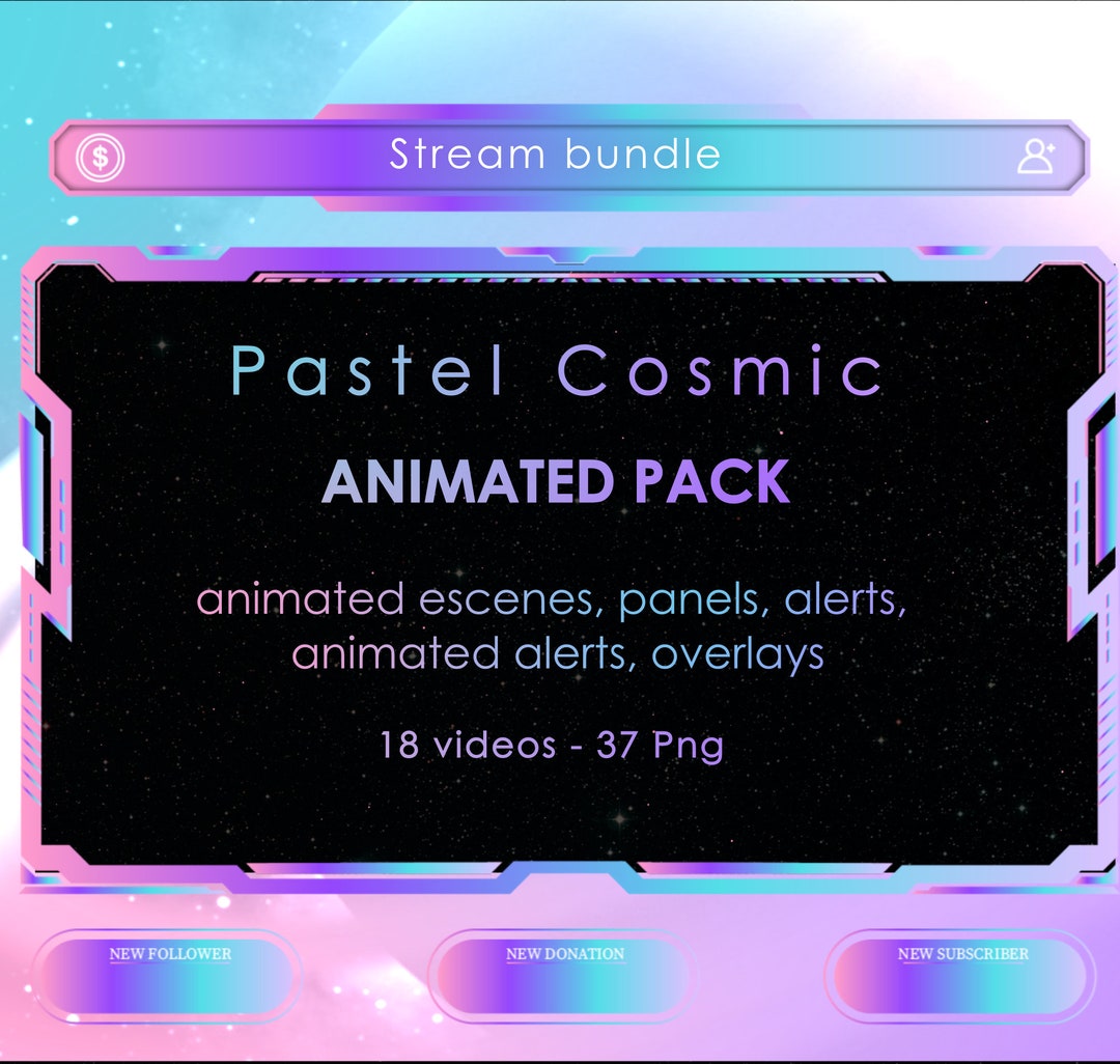 Pastel Cosmic Twitch Pack Animated Planets Streamer Pack - Etsy