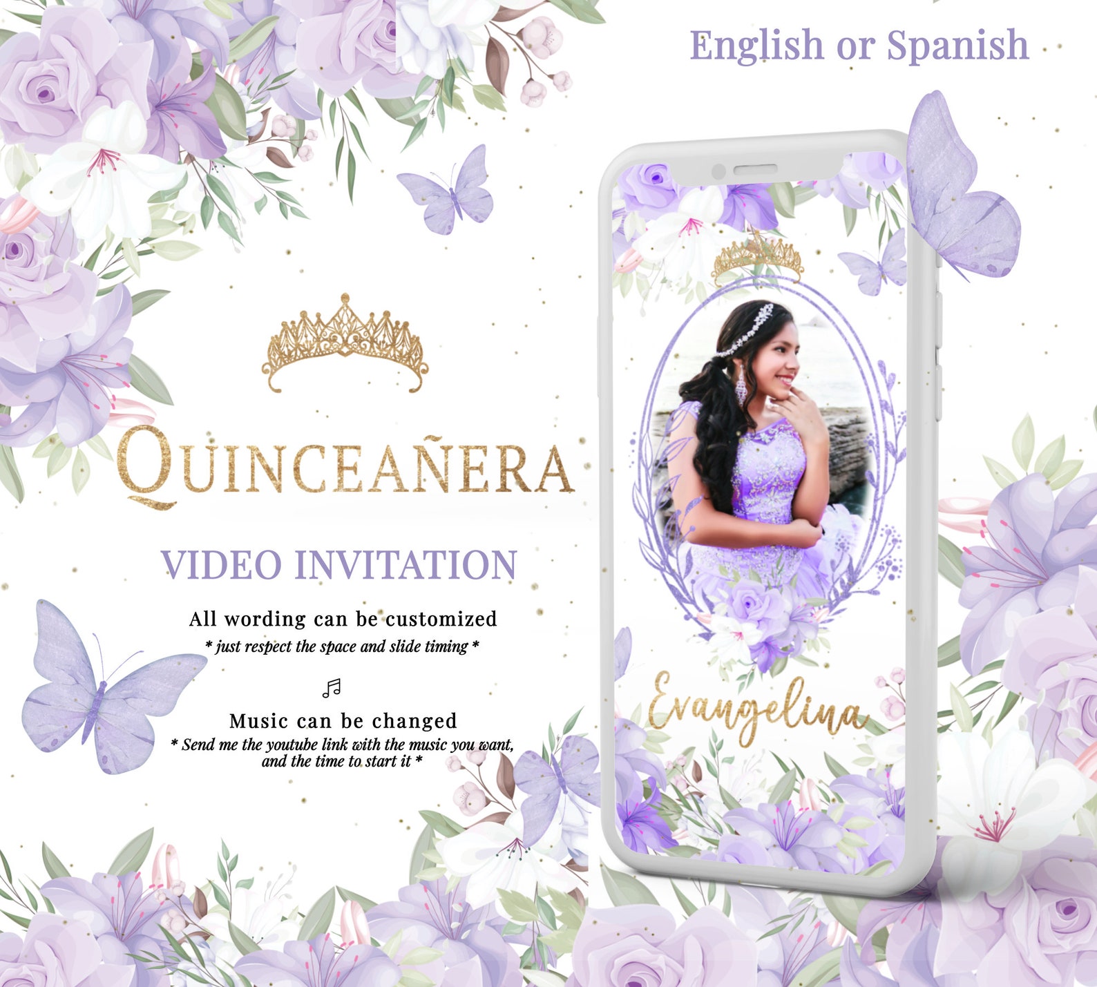 Quinceanera Video Invitation Quinceañera Animated Video - Etsy