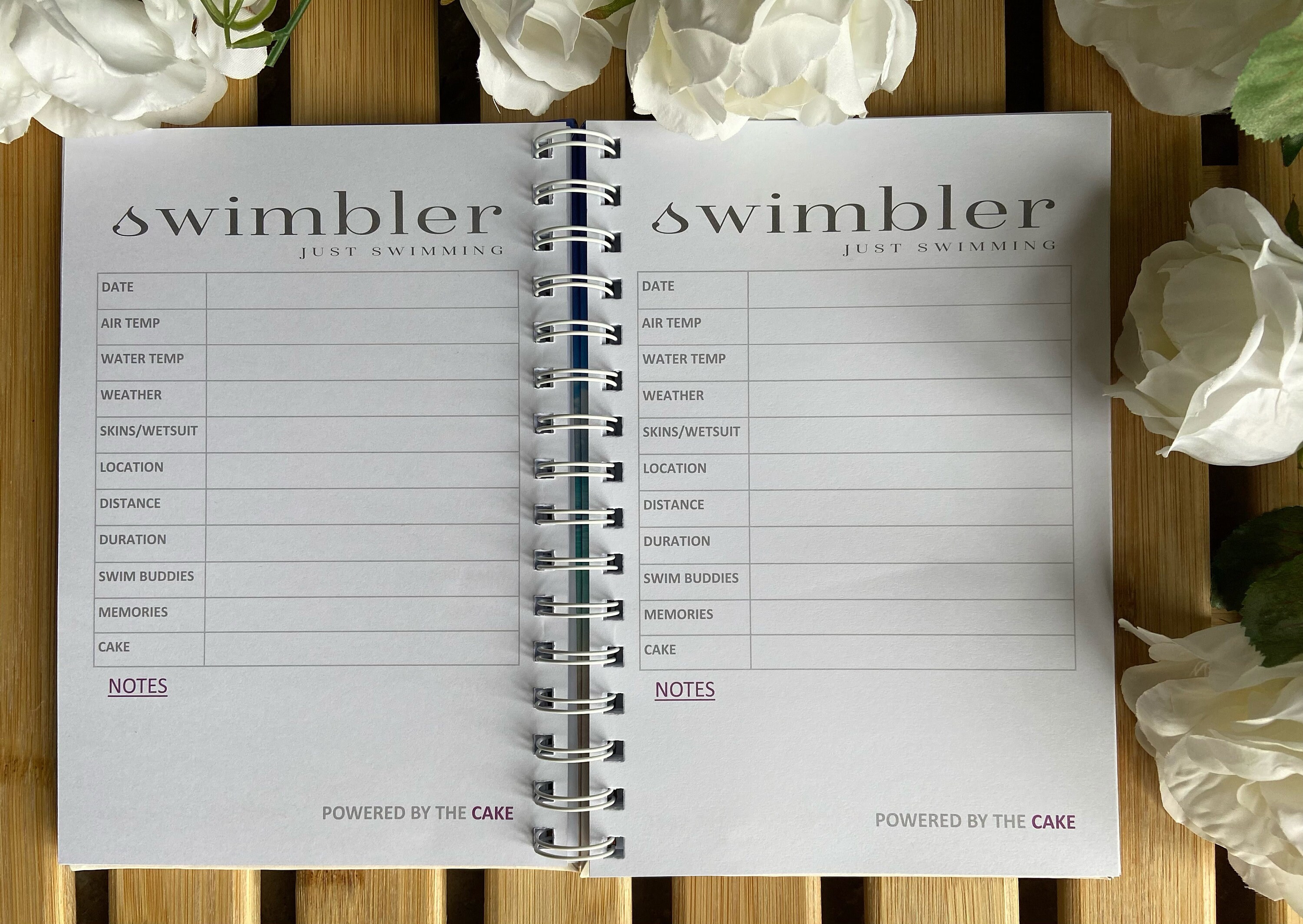 Swimbler Swim Journal Log Book Wild Open Water Swimmer Wipe Clean Swims ...