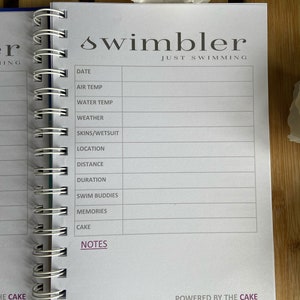 Swimbler Swim Journal Log Book Wild Open Water Swimmer Wipe Clean Swims ...