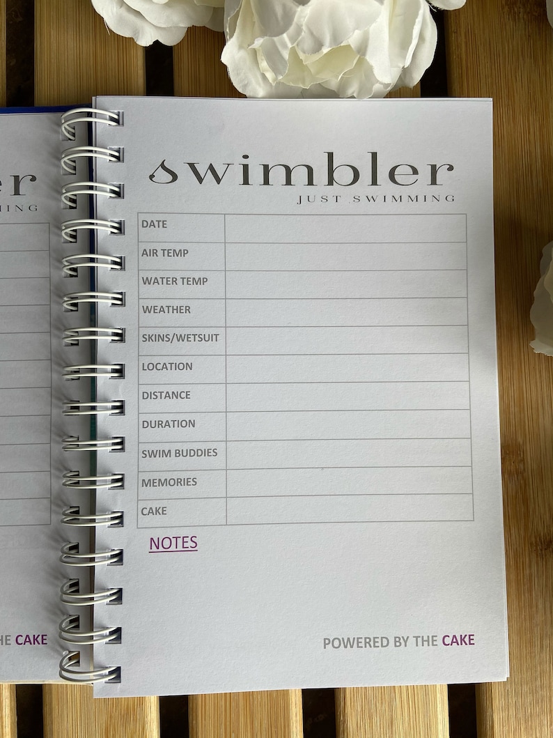 Swimbler Swim Journal Log Book Wild Open Water Swimmer Wipe Clean Swims ...