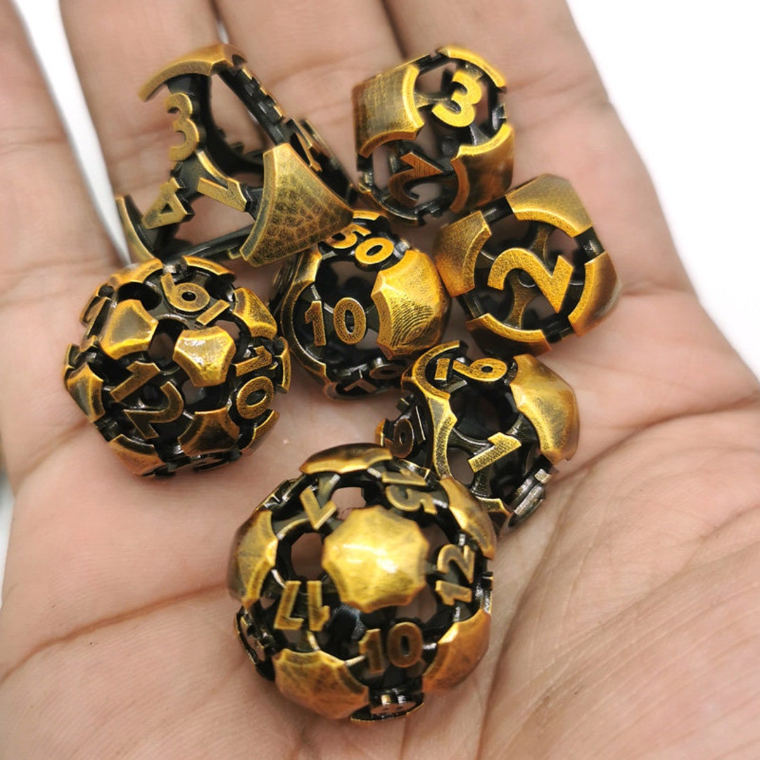 Football Metal Dice Set Hollow DnD Dice Set, Unique Dice set of ...