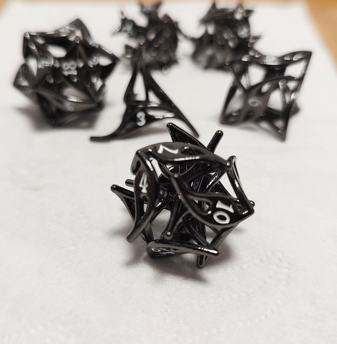 War Hammer 40K Dice Set, 7pcs Pure Copper Hollow Metal Dice Set for DND ...