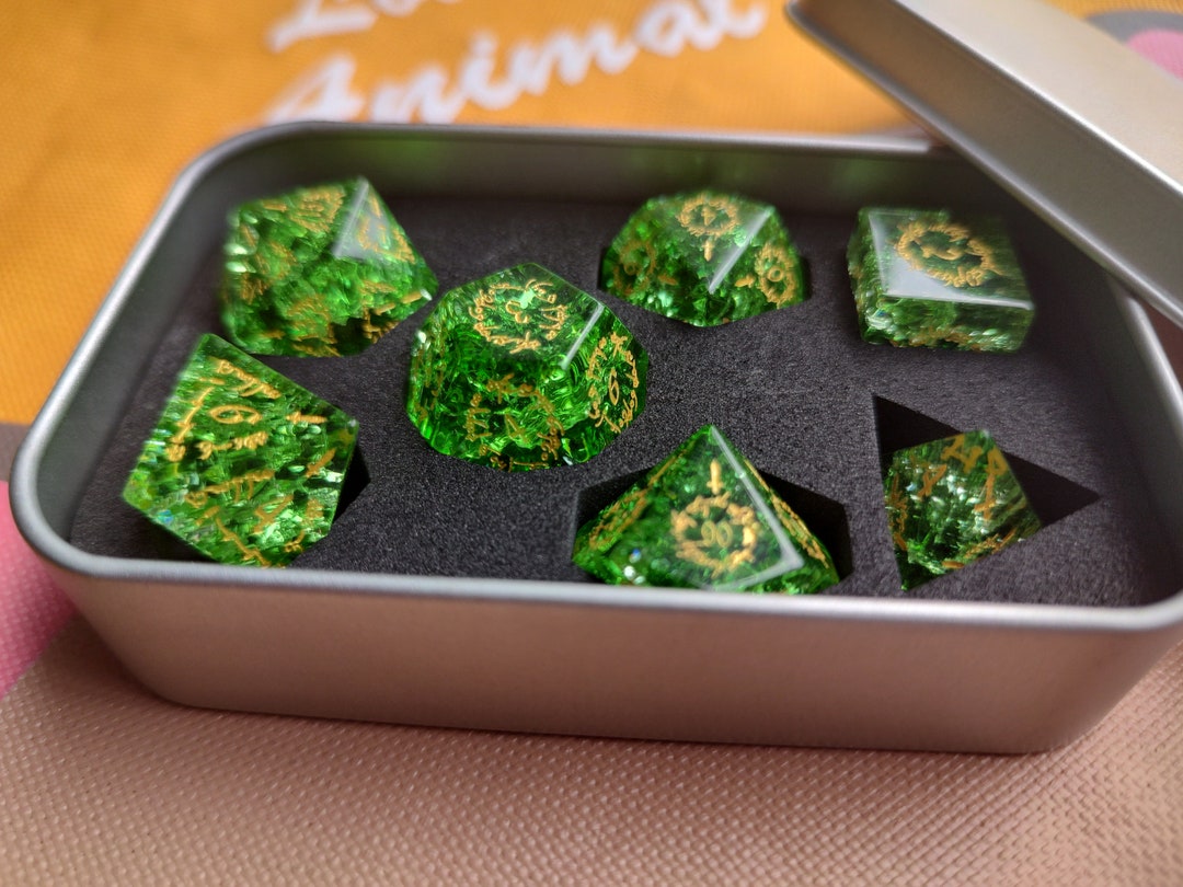 Crystal Dice Set, Polyhedral DND Dice Set Made of Crystal for Dungeons ...