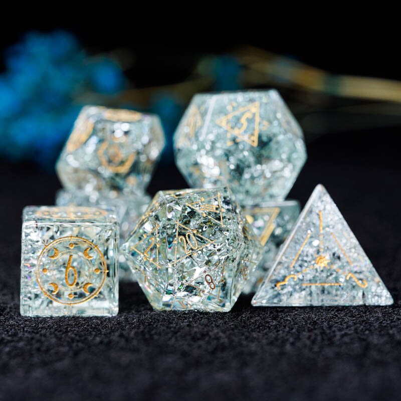 Crystal Dice Set Polyhedral DND Dice Set Made of Crystal for - Etsy