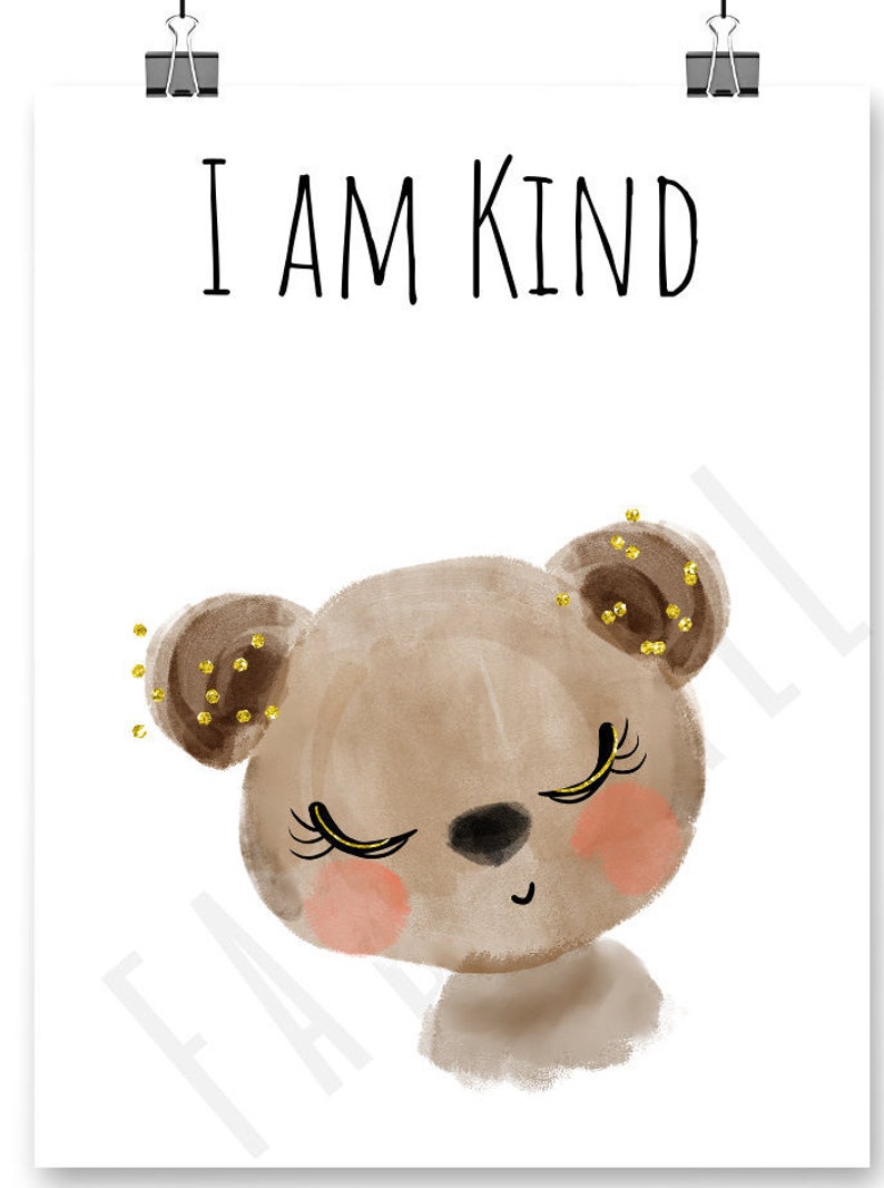 Kids Poster I am Kind Digital Download | Etsy
