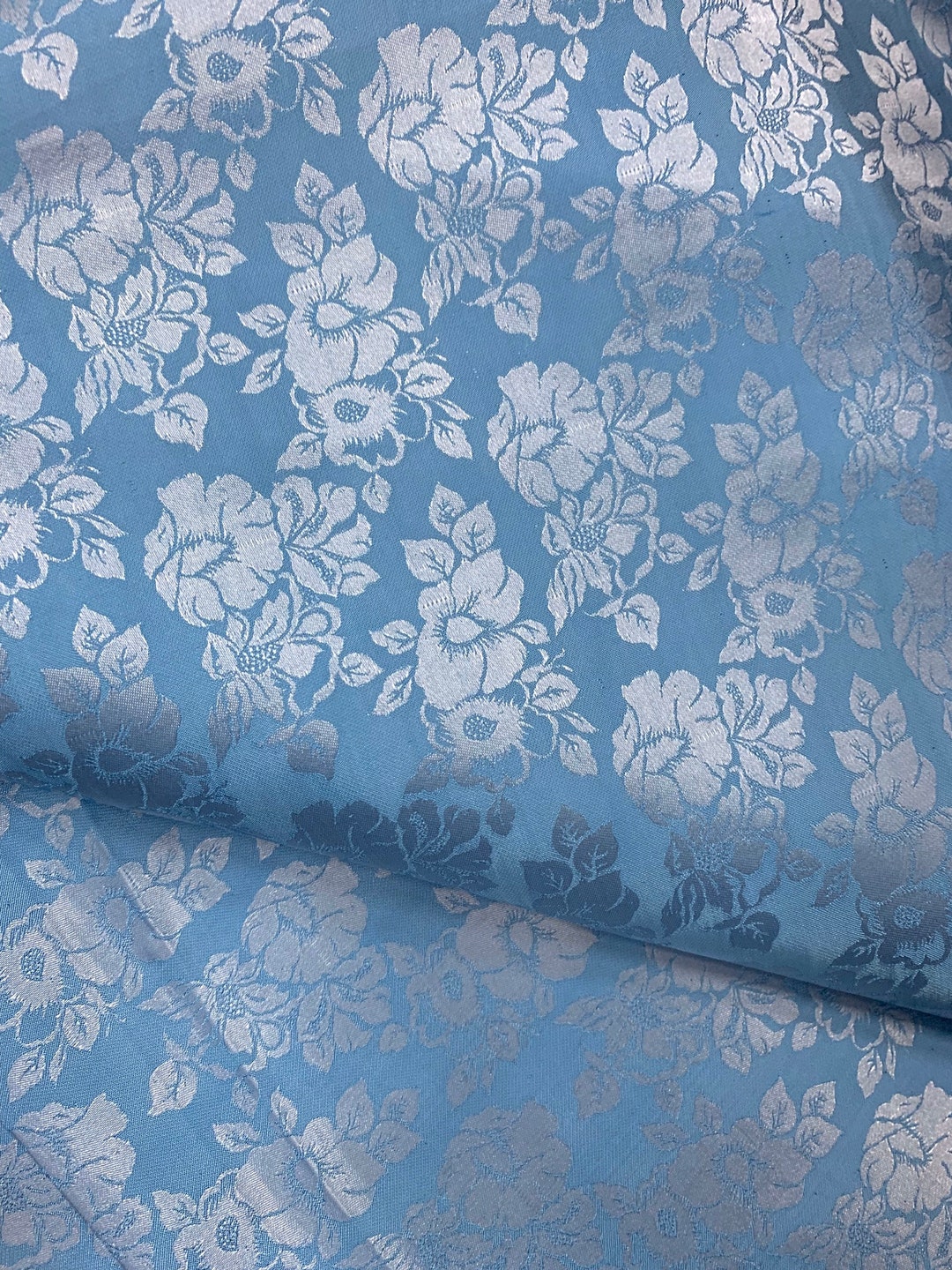 Baby Blue Silk - PURE MULBERRY SILK Fabric by the Yard - Natural Silk ...