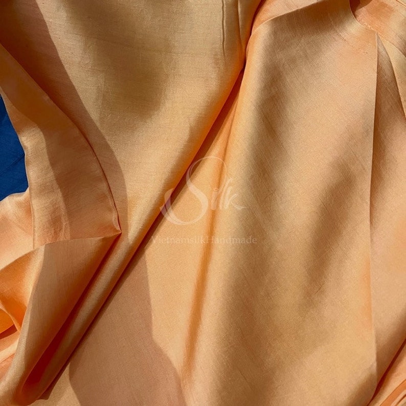 100% MULBERRY SILK Fabric by the Yard Light Orange Silk - Etsy